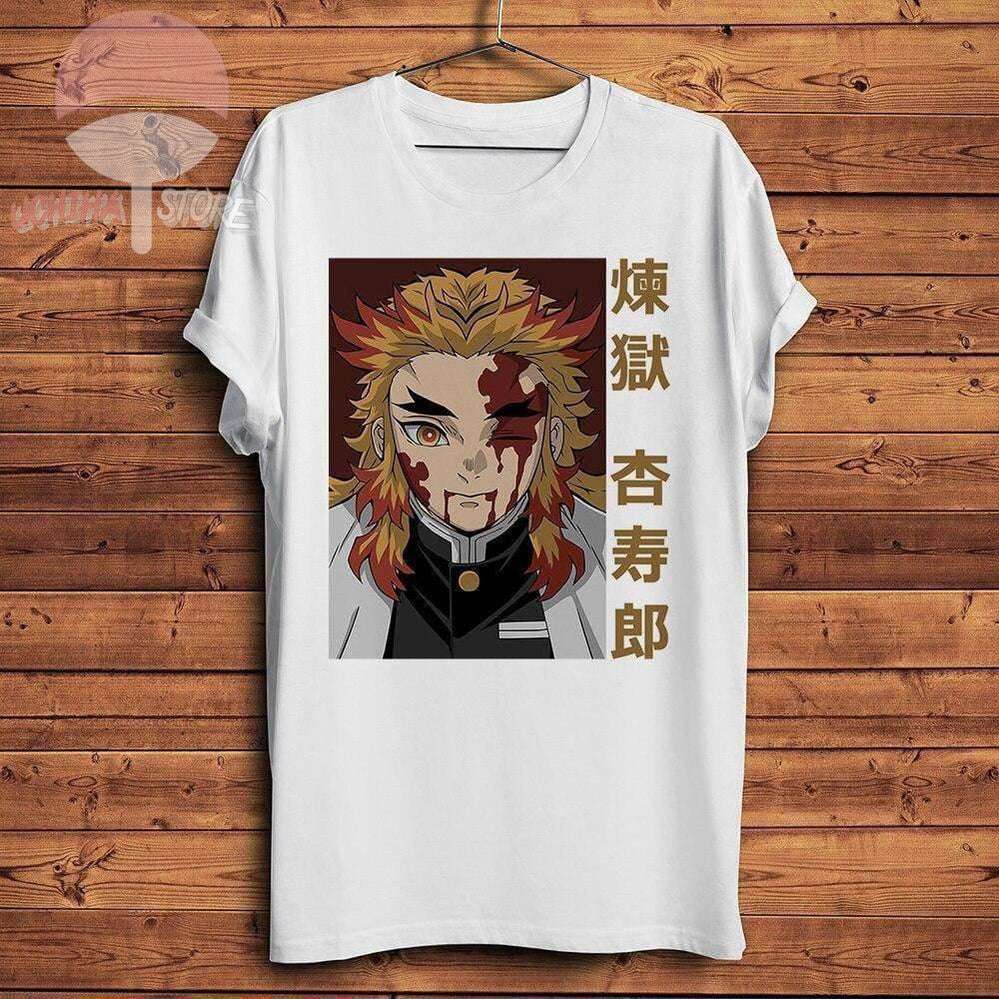 Kyojuro Rengoku Bleeding T-shirt for Anime Fans | Uchiha Store